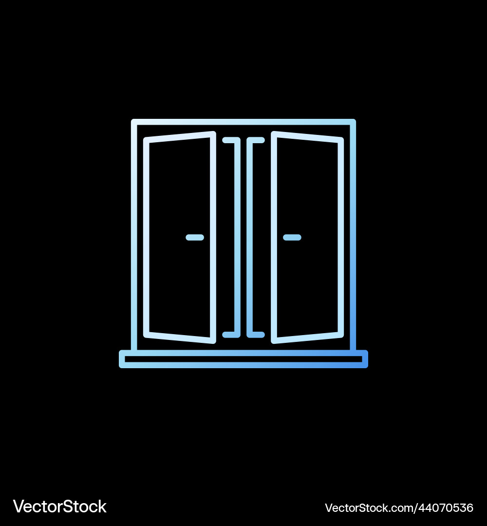 House window concept line blue icon or sign Vector Image