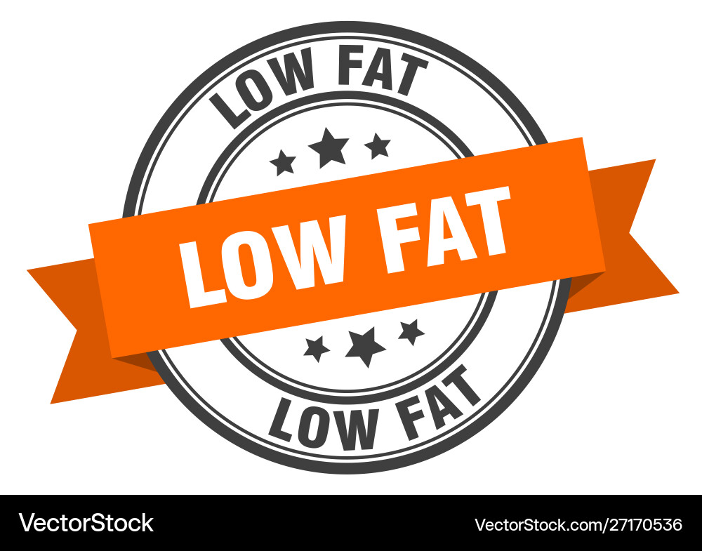 Low fat label orange band sign Royalty Free Vector Image
