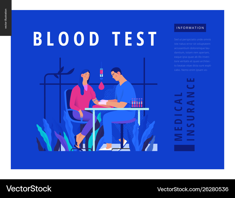 Medical tests blue template - blood test Vector Image