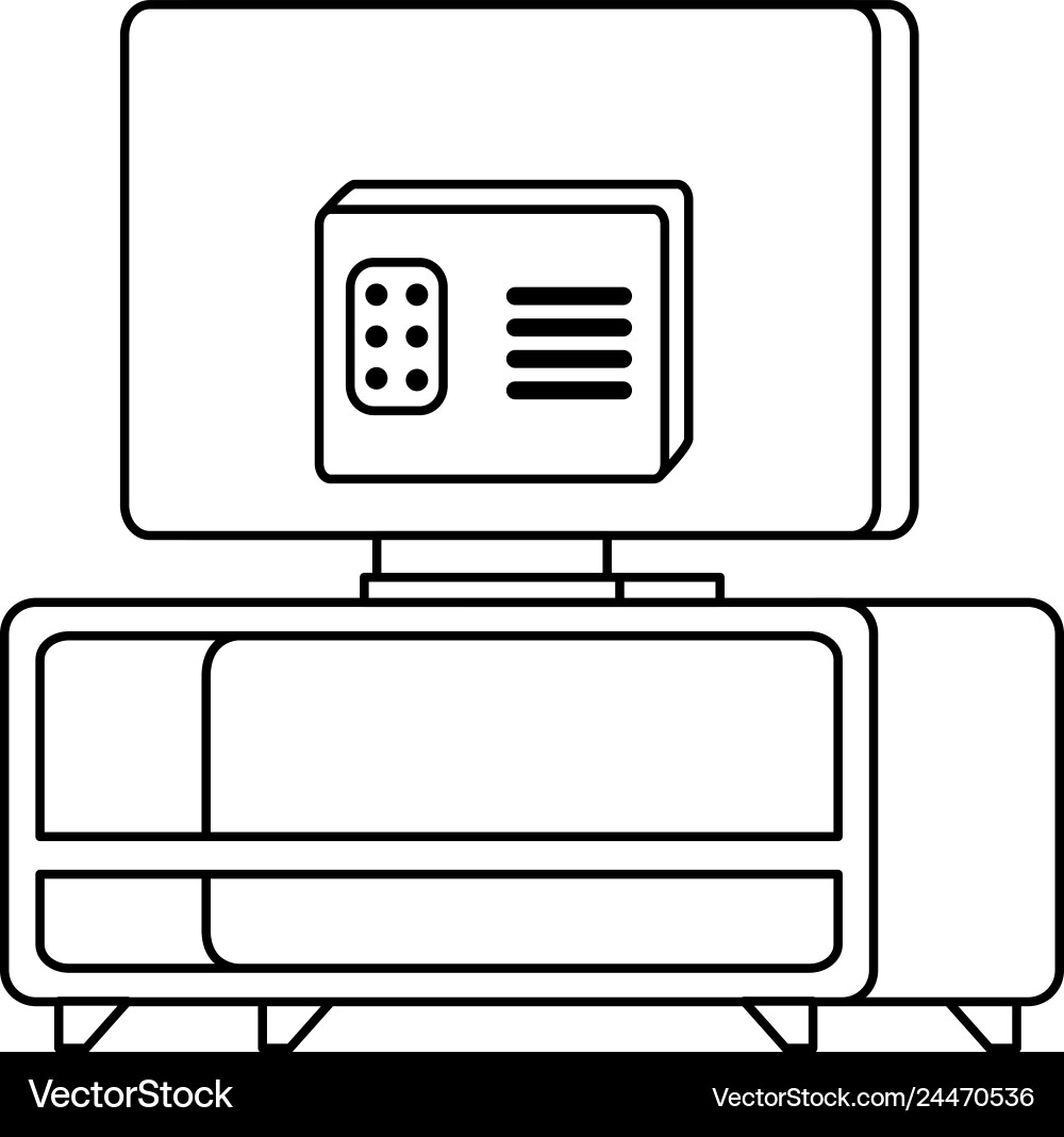 Modern tv back in table wooden Royalty Free Vector Image