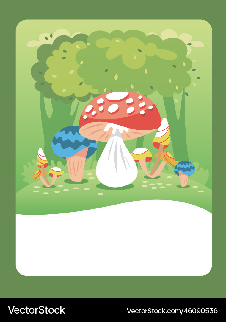Mushrooms in the forest Royalty Free Vector Image