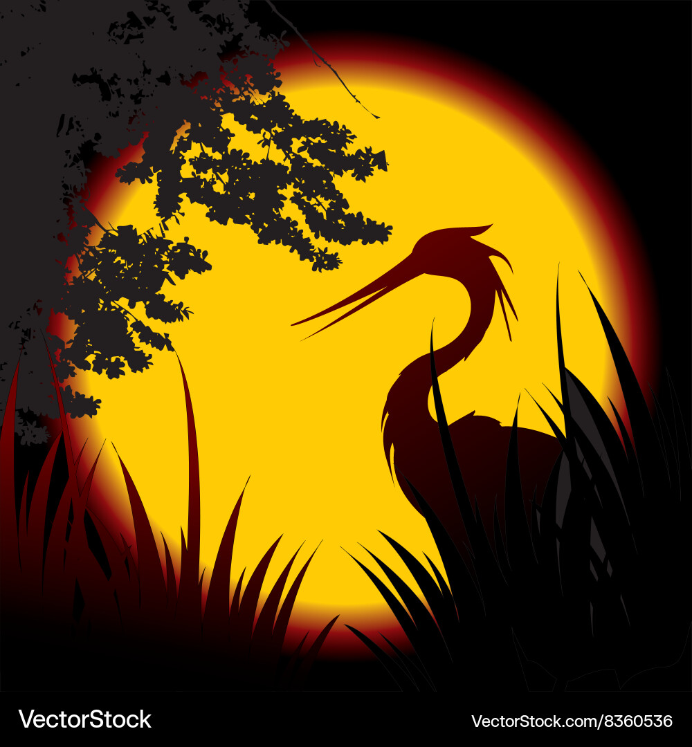 Night Landscape Royalty Free Vector Image Vectorstock