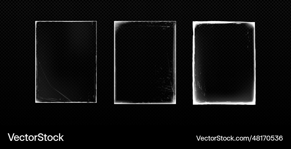 Realistic set of distressed edge photos Royalty Free Vector
