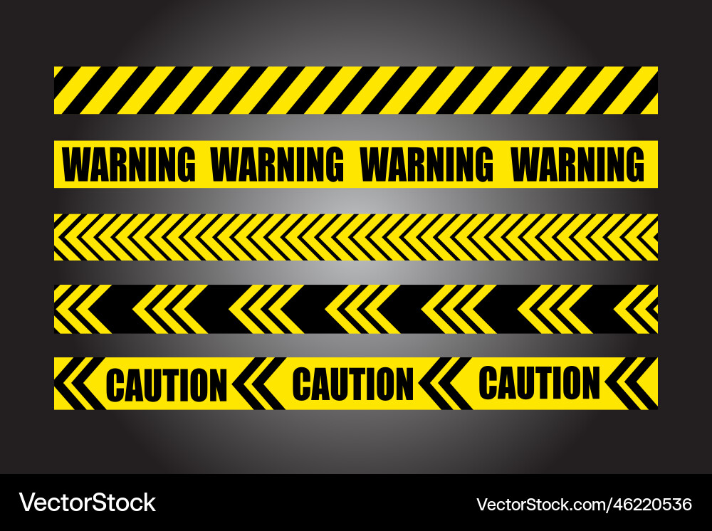 Set caution and danger tapes warning tape black Vector Image