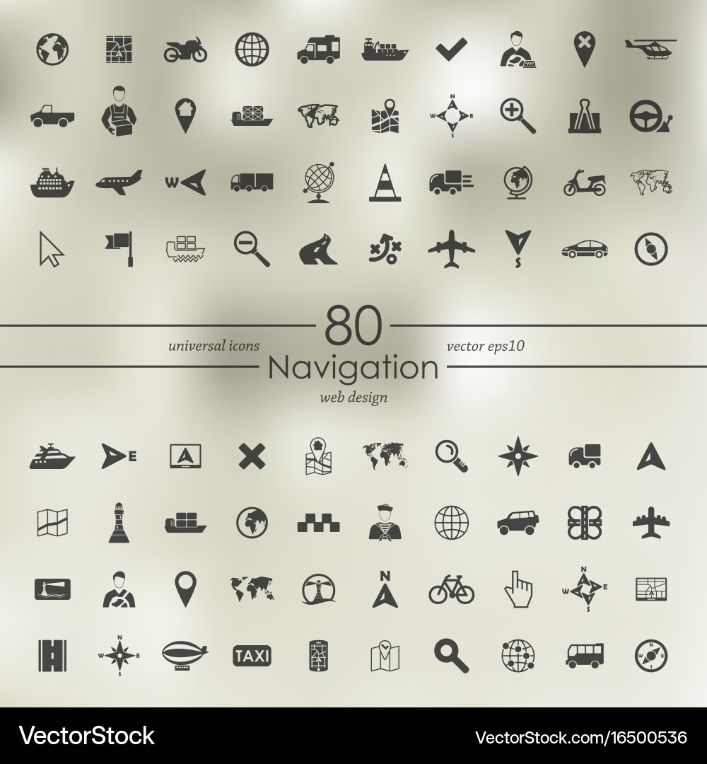 Set of navigation icons Royalty Free Vector Image
