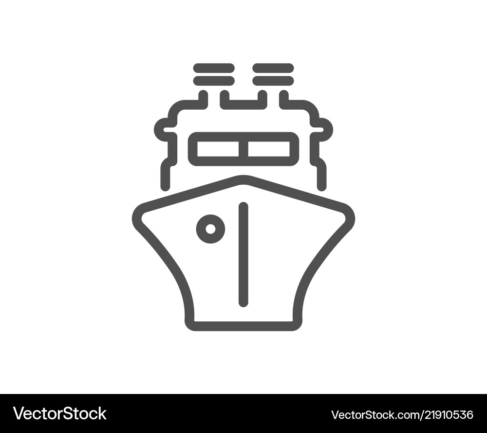 Ship line icon watercraft transport sign Vector Image