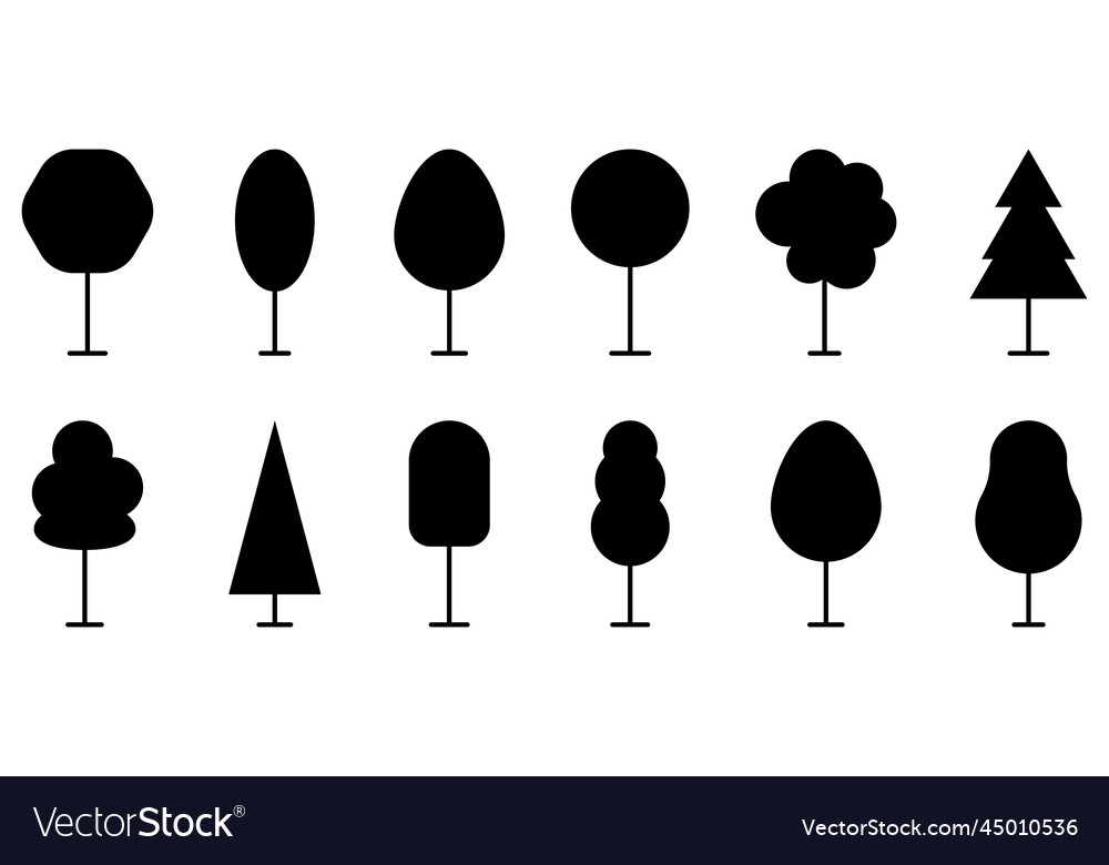 Tree icon set Royalty Free Vector Image - VectorStock
