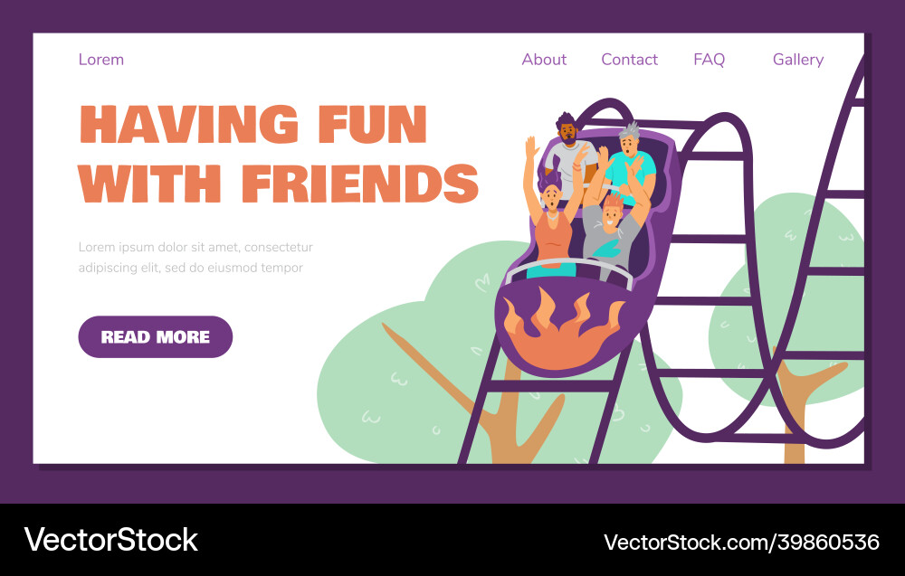 Web banner with happy smiling friends riding Vector Image