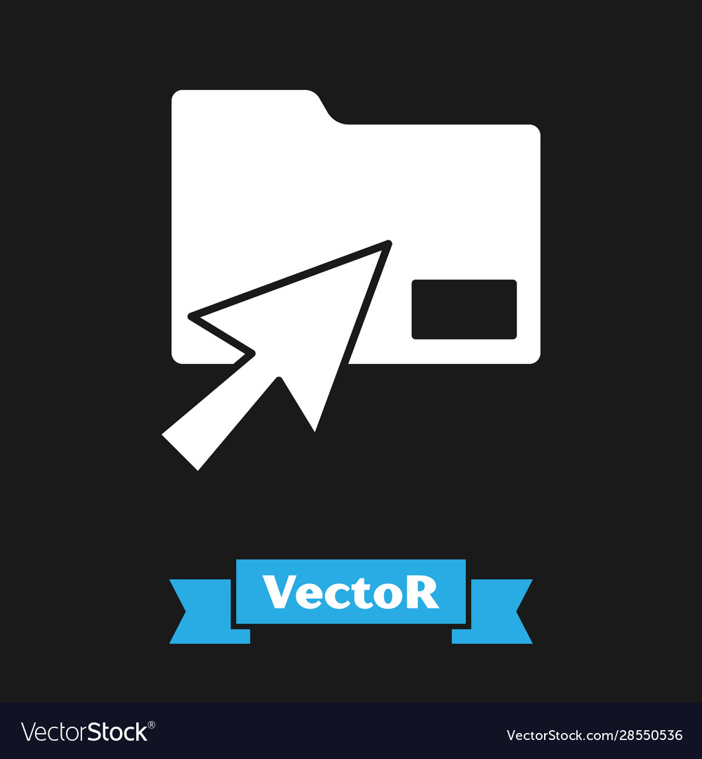 White cursor click document folder icon isolated Vector Image