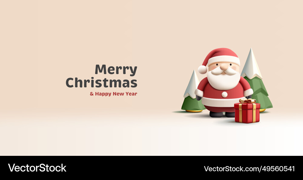 3d render realistic santa claus character with red