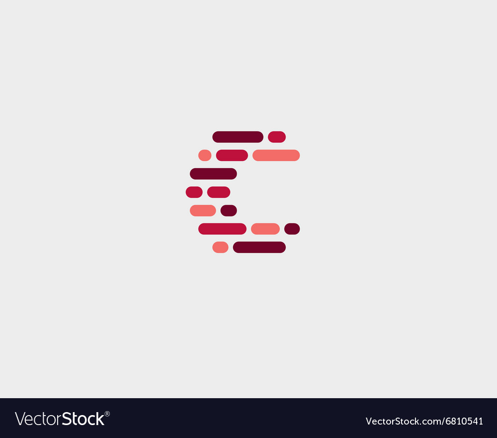 Abstract letter c logo dynamic code Royalty Free Vector