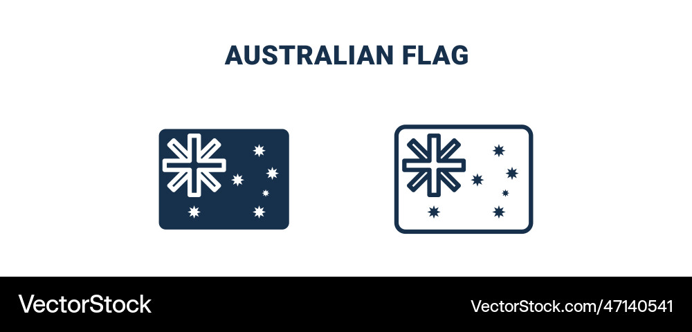 Australian flag icon outline and filled Royalty Free Vector
