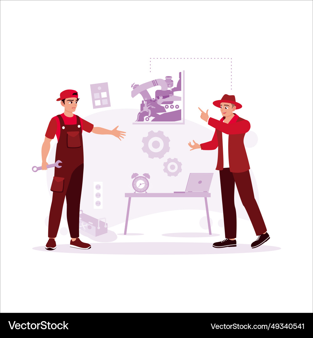 Automotive mechanic with a tool in hand Royalty Free Vector