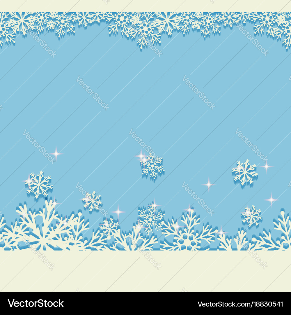 Blue winter christmas background with glittering Vector Image