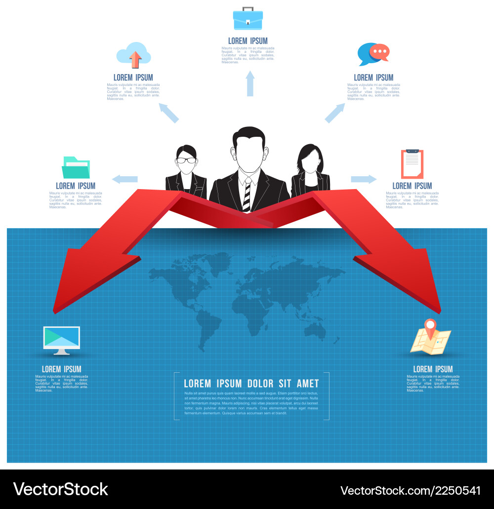 Business template business two way concept Vector Image
