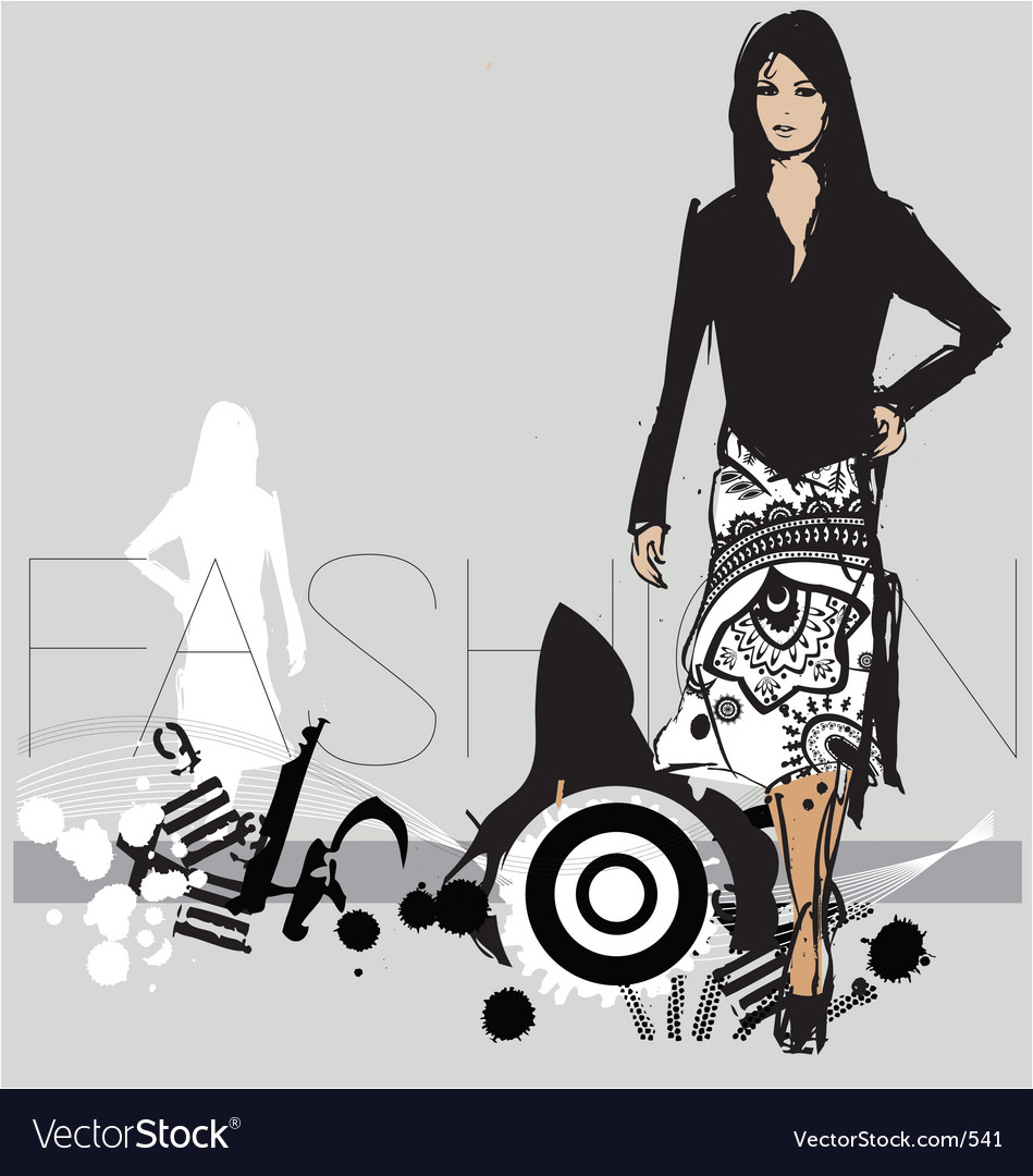 Catwalk model Royalty Free Vector Image - VectorStock