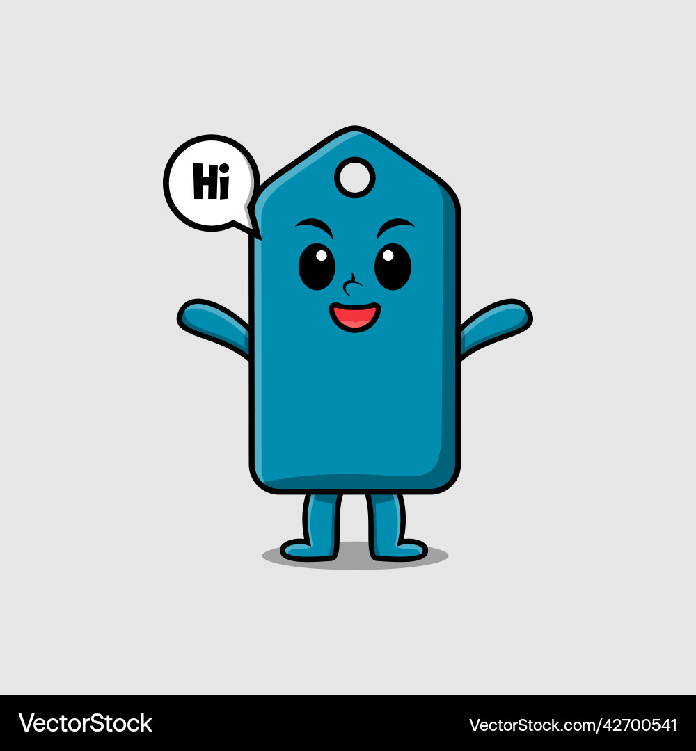 Cute cartoon price tag with happy expression Vector Image