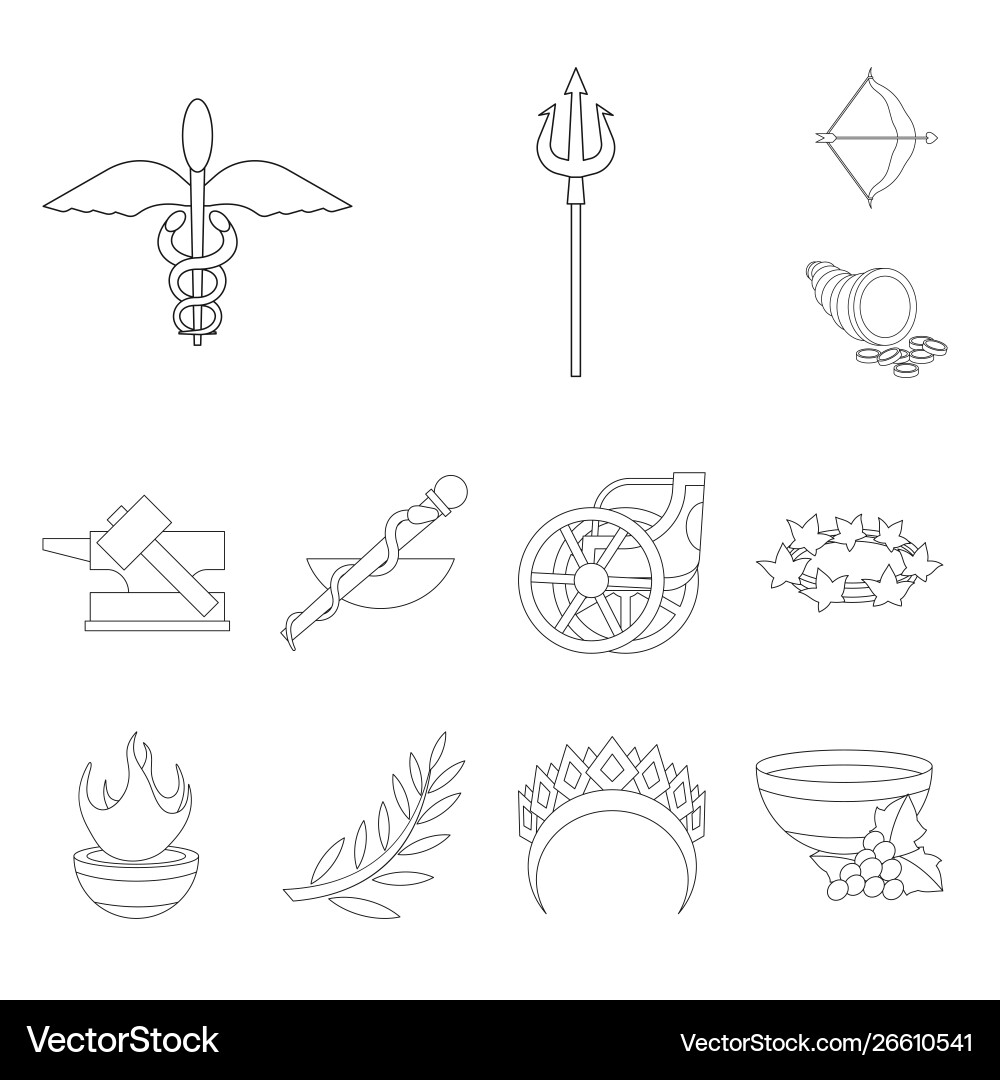 Design mythology and god sign set Royalty Free Vector Image