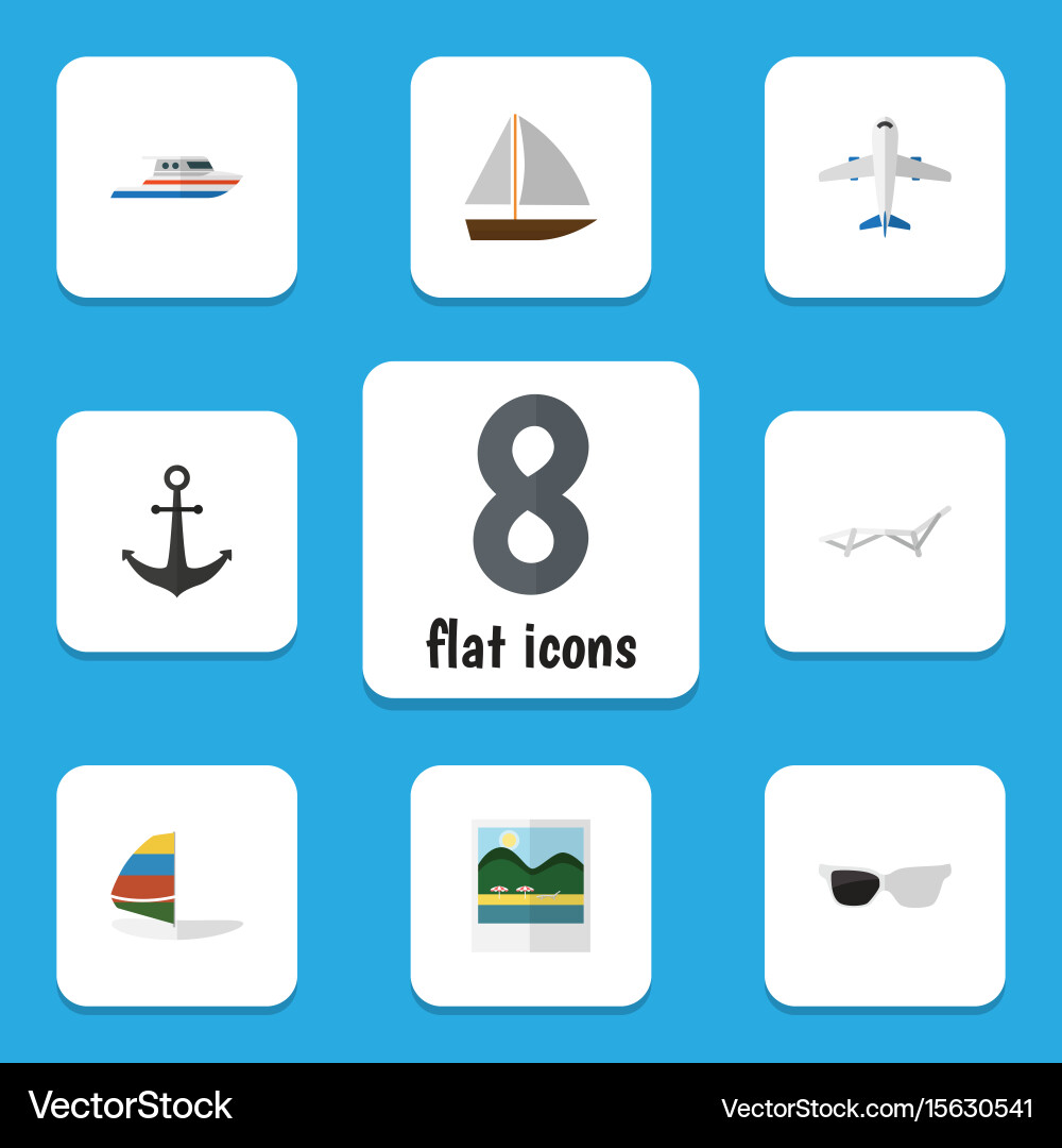 Flat icon season set aircraft reminders Royalty Free Vector