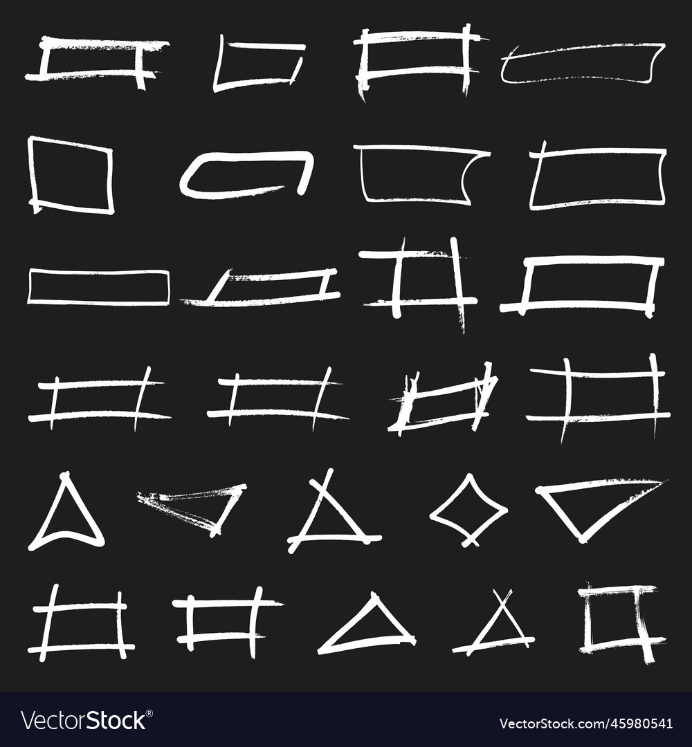 Hand drawn frames lines circle and bubble Vector Image