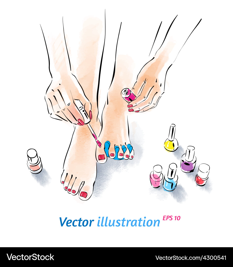 Home pedicure Royalty Free Vector Image - VectorStock