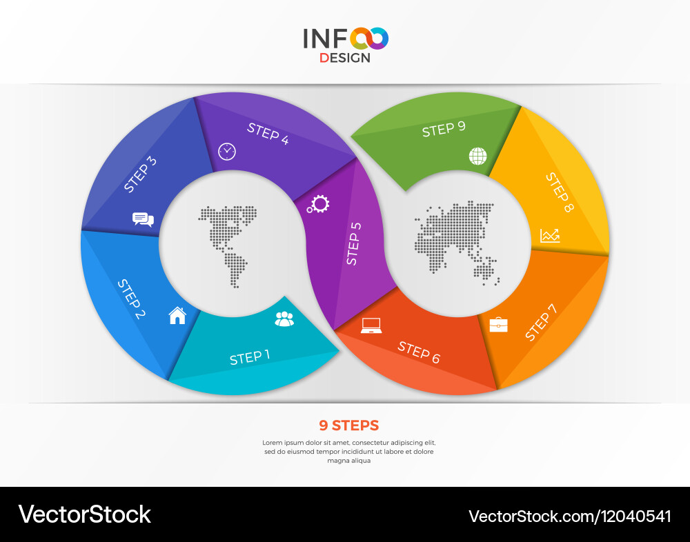 Infographic template in the form of infinity Vector Image