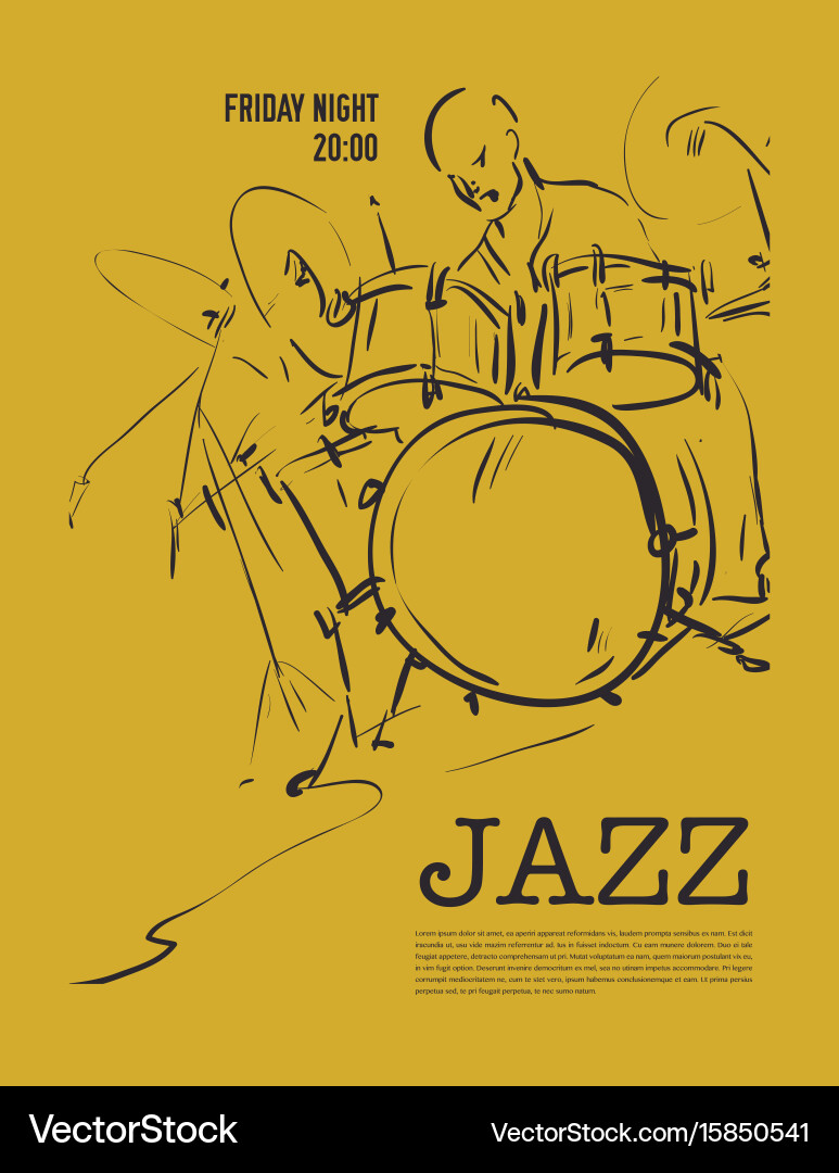 Jazz music party invitation design Royalty Free Vector Image
