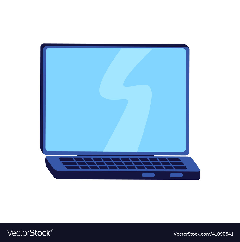 Laptop flat color object Royalty Free Vector Image