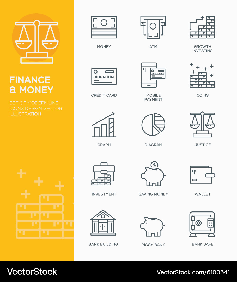 Modern line icon design concept of banking Vector Image