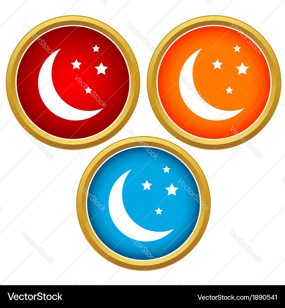 Moon icons set Royalty Free Vector Image - VectorStock