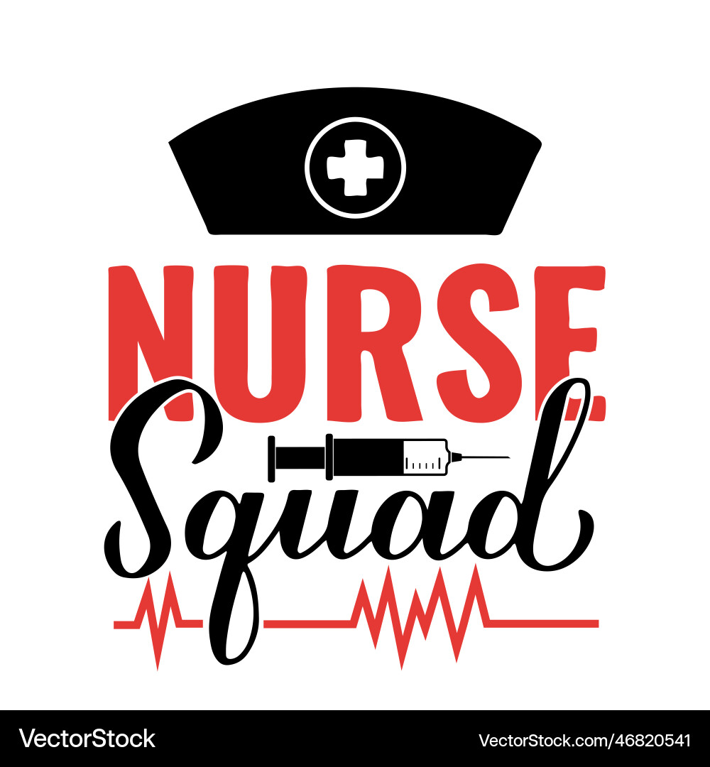 Nurse squad calligraphy hand lettering isolated Vector Image