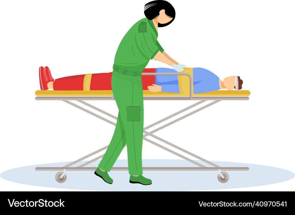 Paramedic giving first aid flat urgent care Vector Image