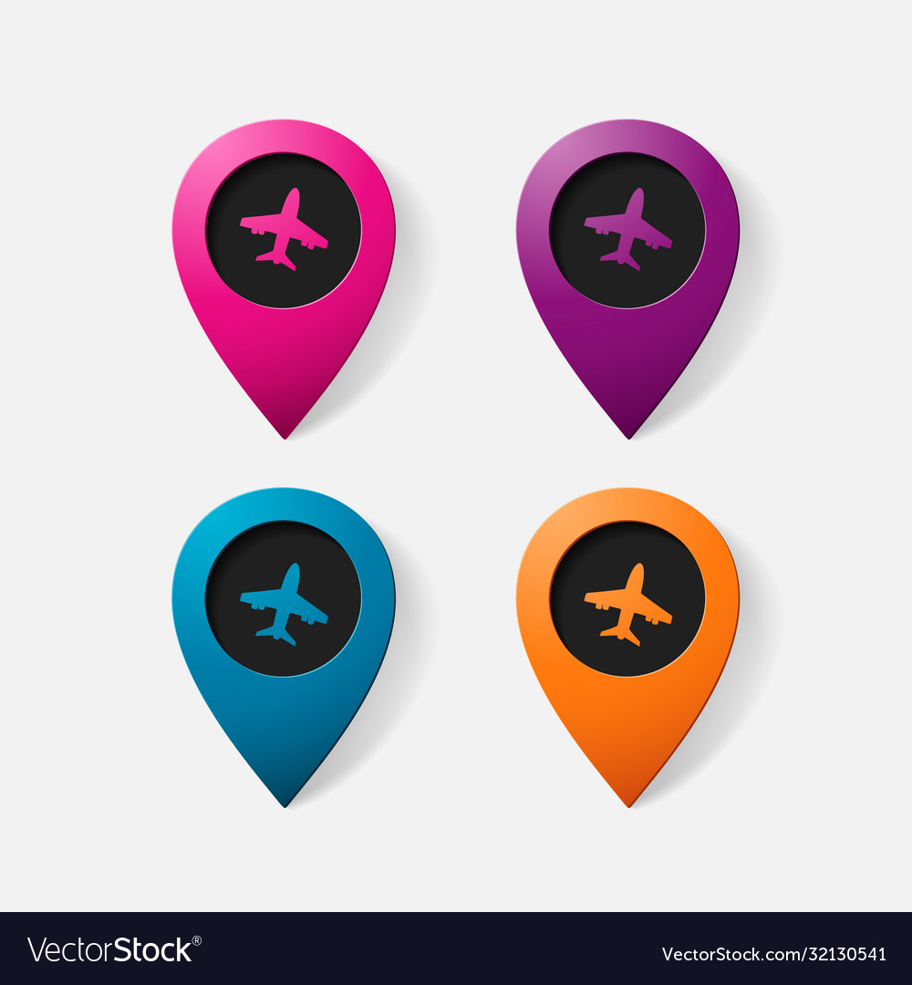 Realistic color pointer plane Royalty Free Vector Image