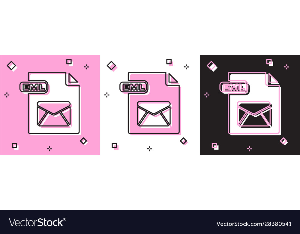 Set eml file document download eml button icon Vector Image Set eml file document download eml button icon Vector Image