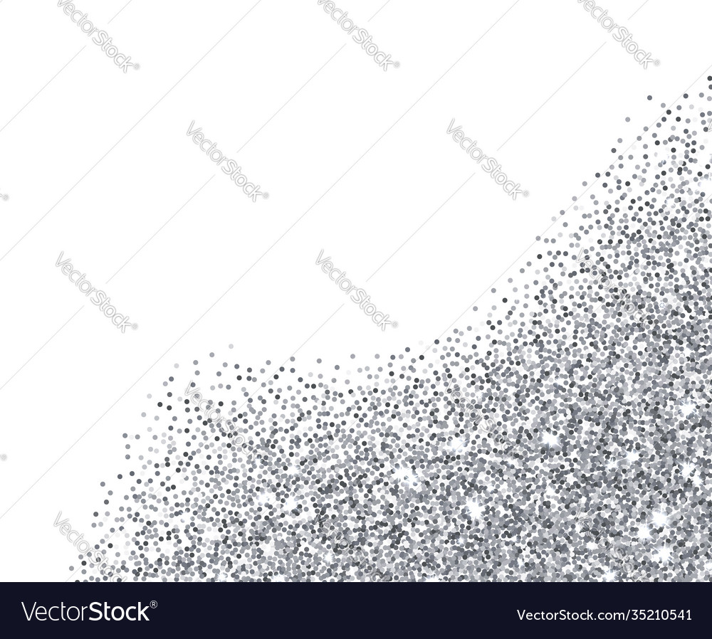 Silver glitter textured border Royalty Free Vector Image