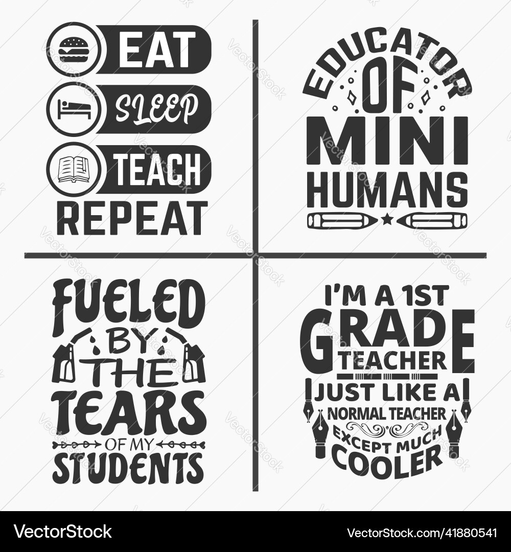 Teacher quotes design bundle Royalty Free Vector Image