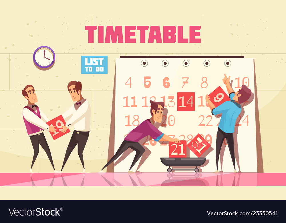 Timetable Royalty Free Vector Image - VectorStock