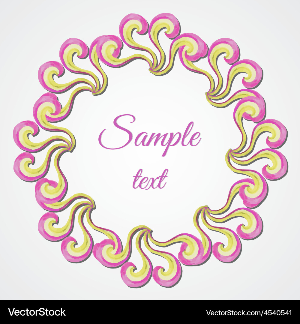 Watercolor round frame illusatrtion 10 eps Vector Image