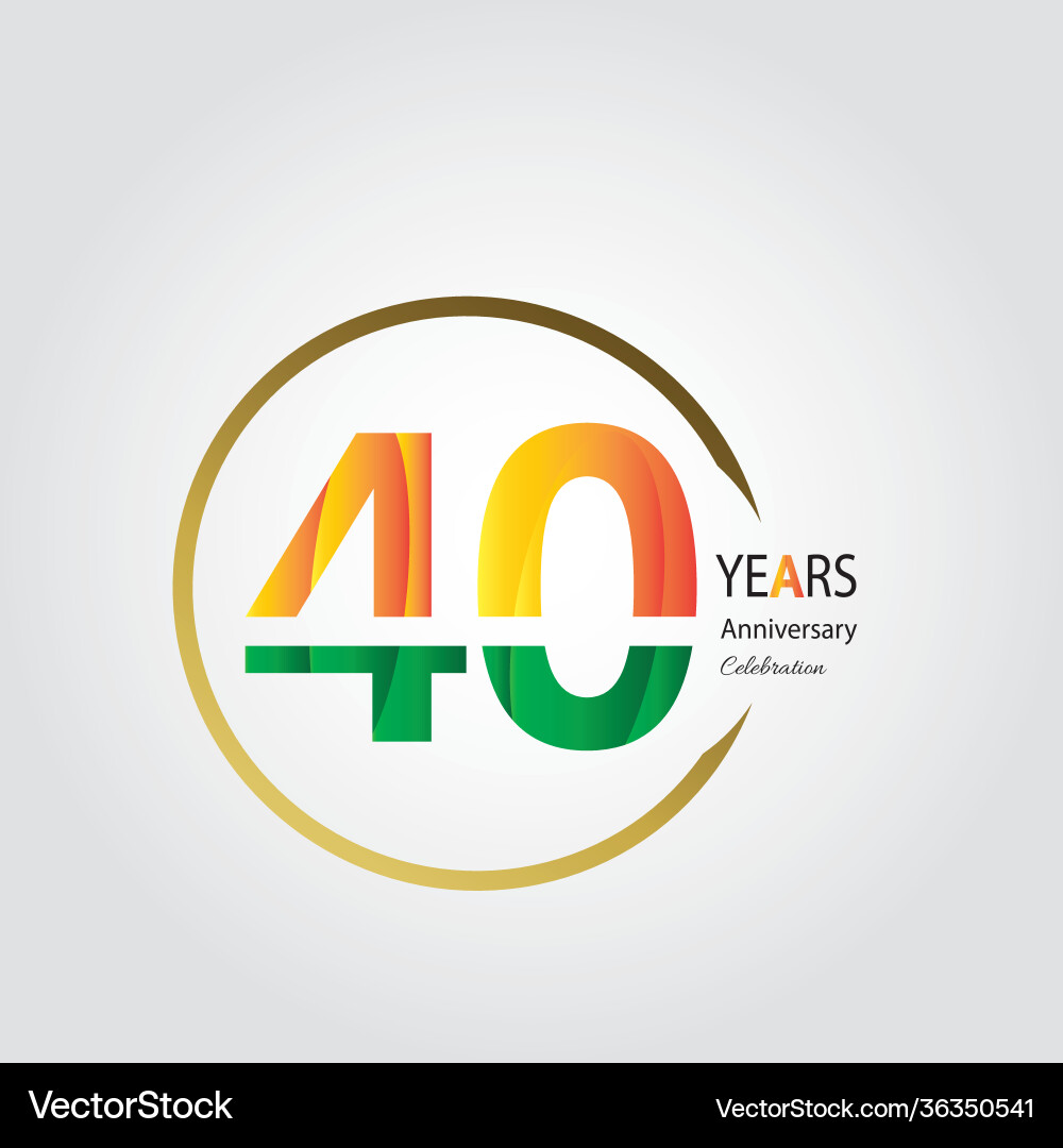 Years anniversary golden template Royalty Free Vector Image