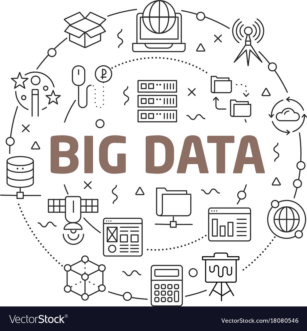 Big data linear Royalty Free Vector Image - VectorStock