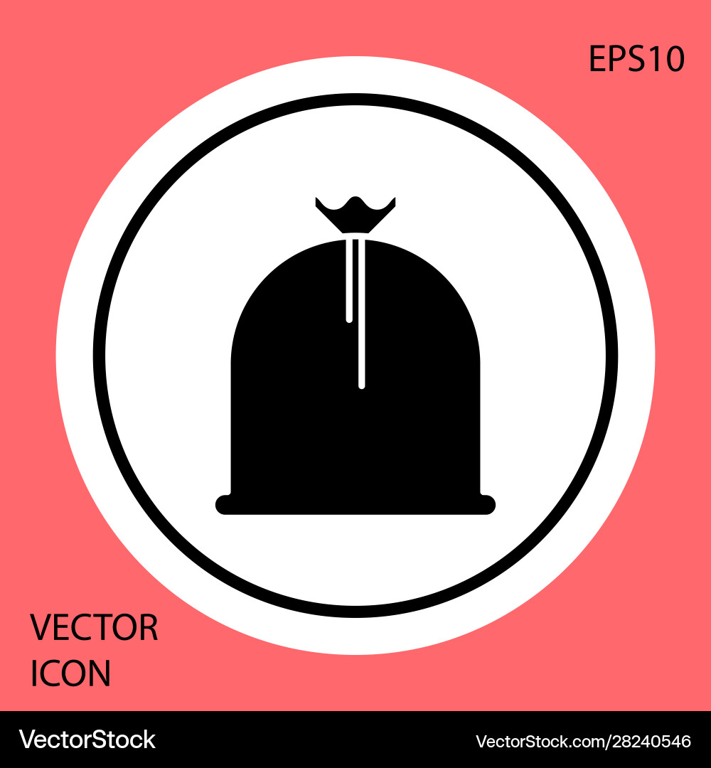 Black pirate sack icon isolated on red background Vector Image