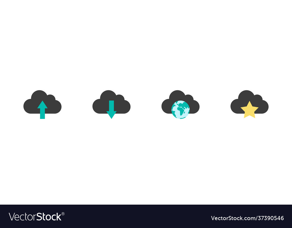 Cloud icons computing devices connected Royalty Free Vector
