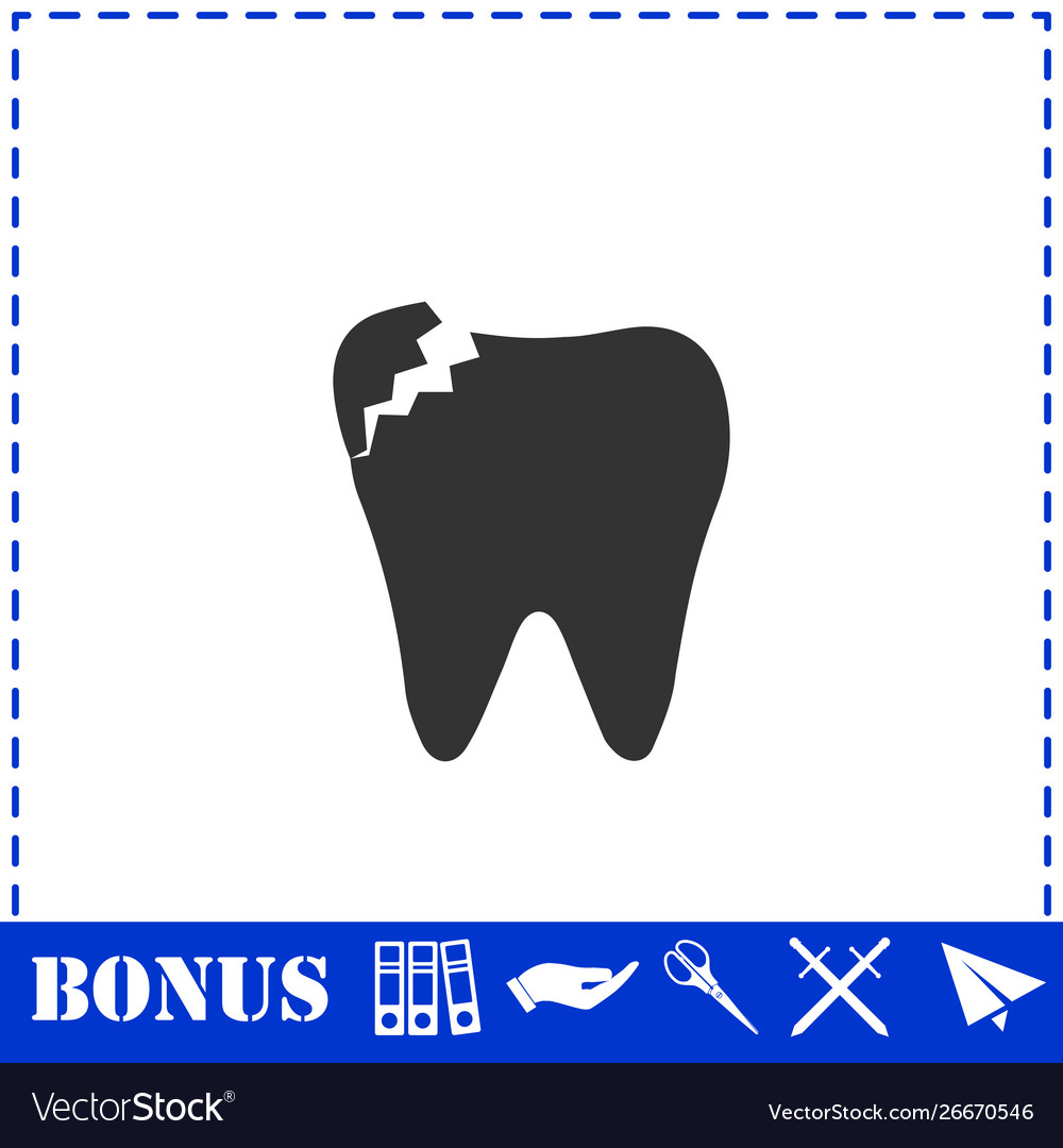 Dental problem icon flat Royalty Free Vector Image