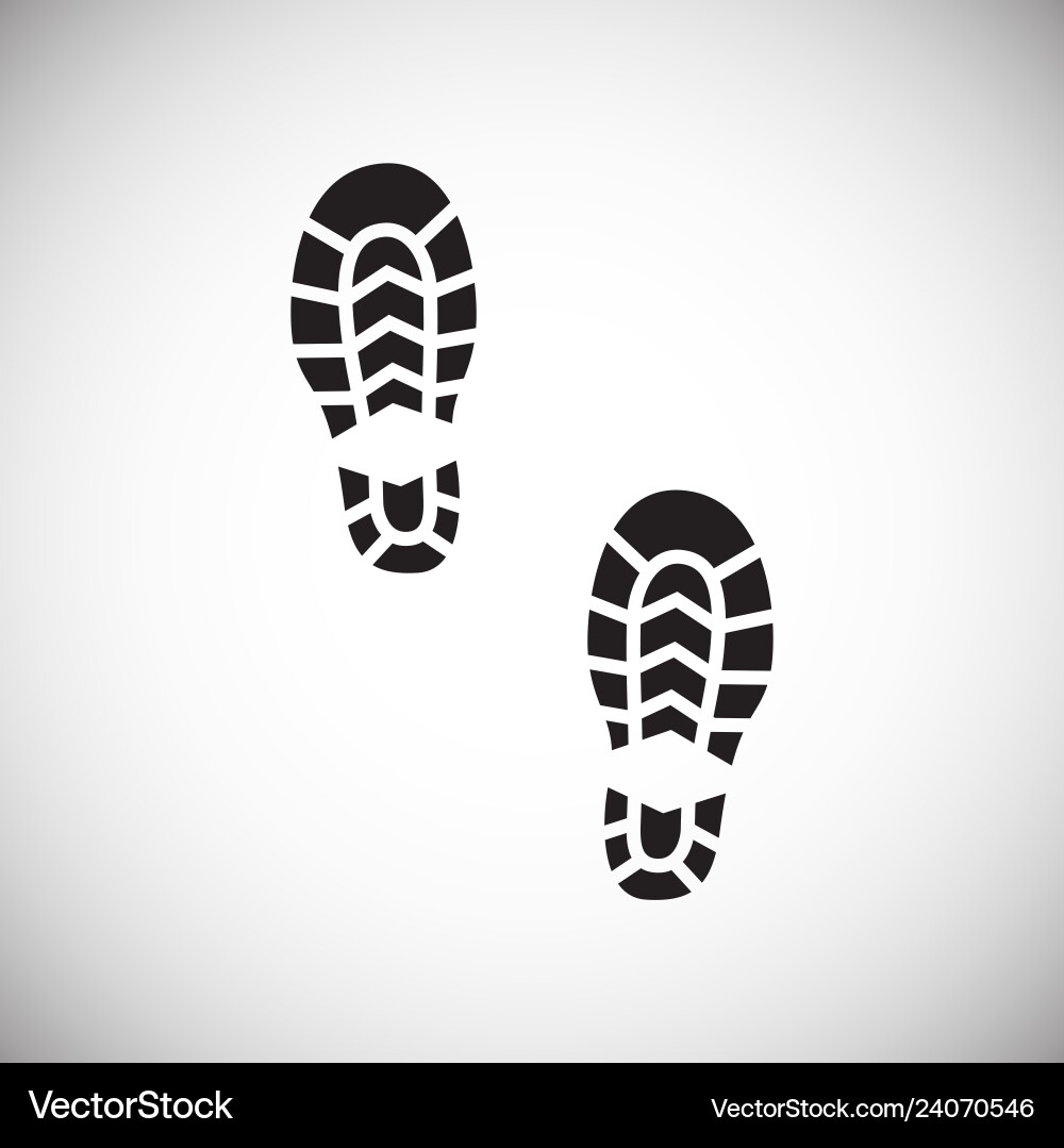 Footprint icon on white background for graphic Vector Image