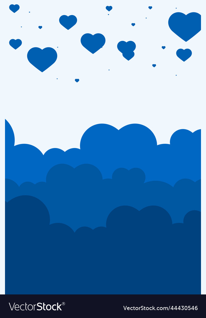Heart blue background cloud pattern Royalty Free Vector