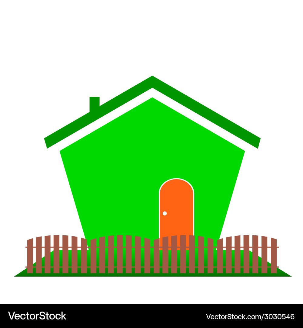 House in green color Royalty Free Vector Image