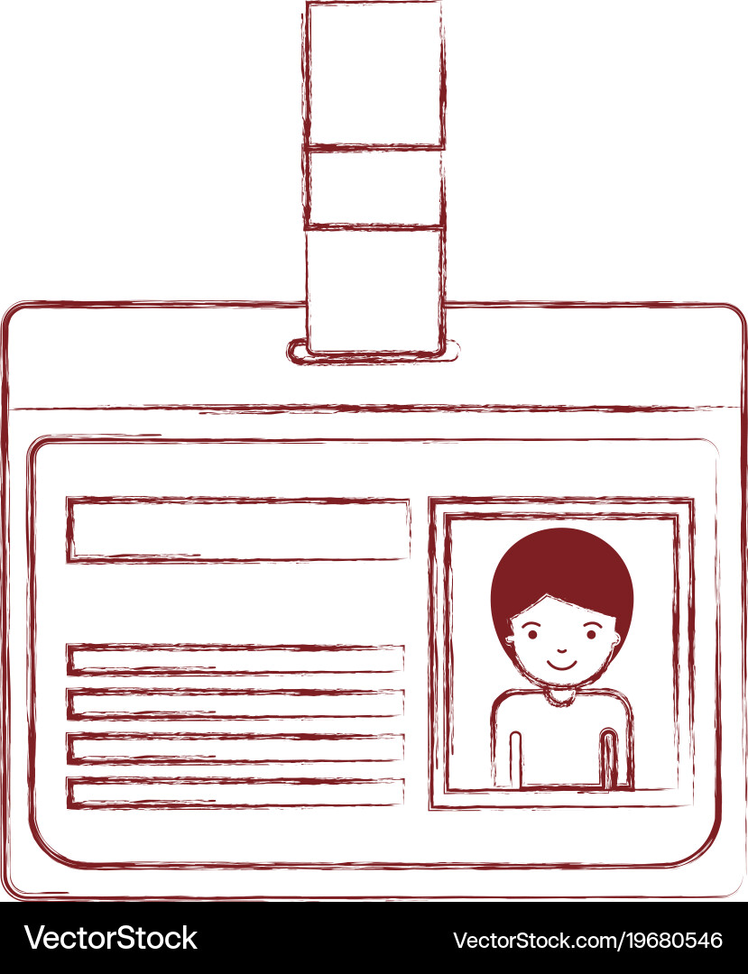 Identification card with half body man picture Vector Image