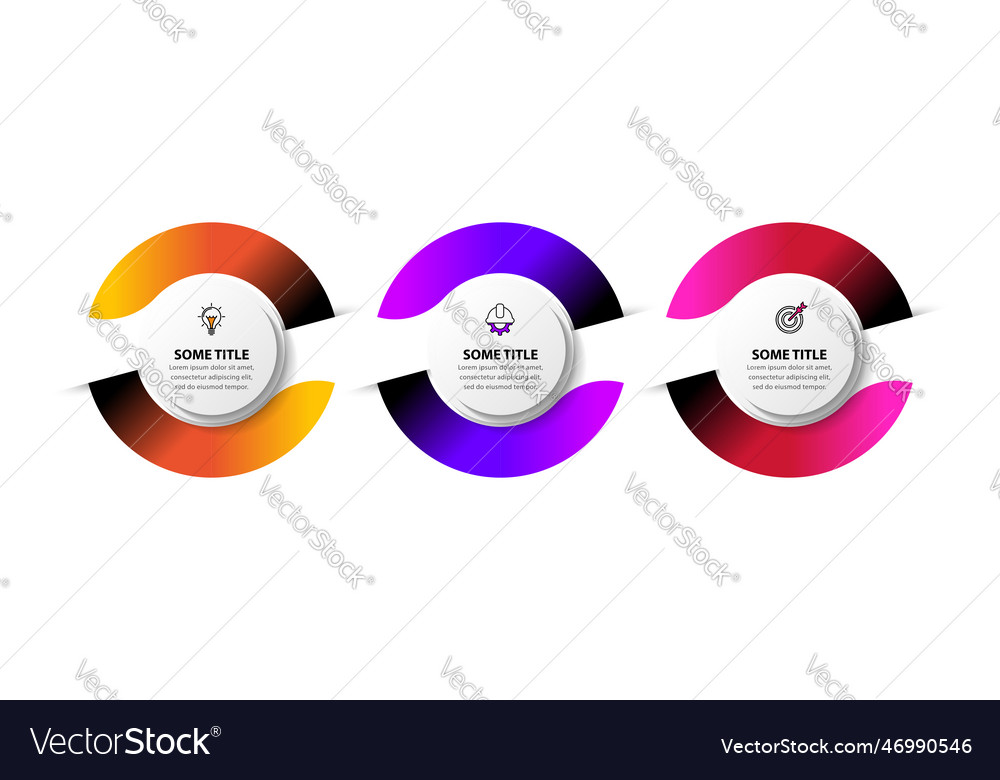 Infographic template 3 abstract circles Royalty Free Vector
