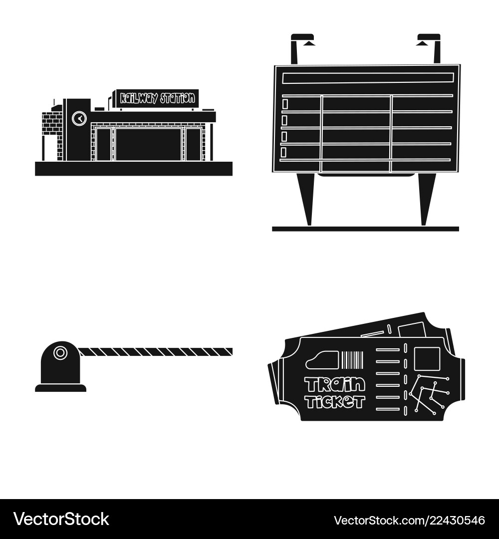 Isolated object of train and station symbol Vector Image