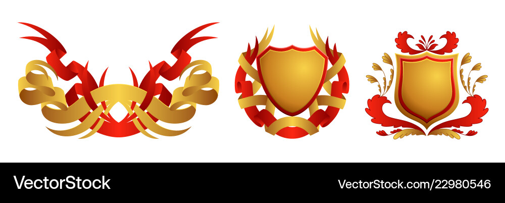Medieval shield coats arms king and kingdom Vector Image